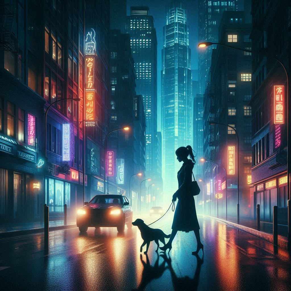 Urban Night Stroll - AI Generated Artwork - NightCafe Creator