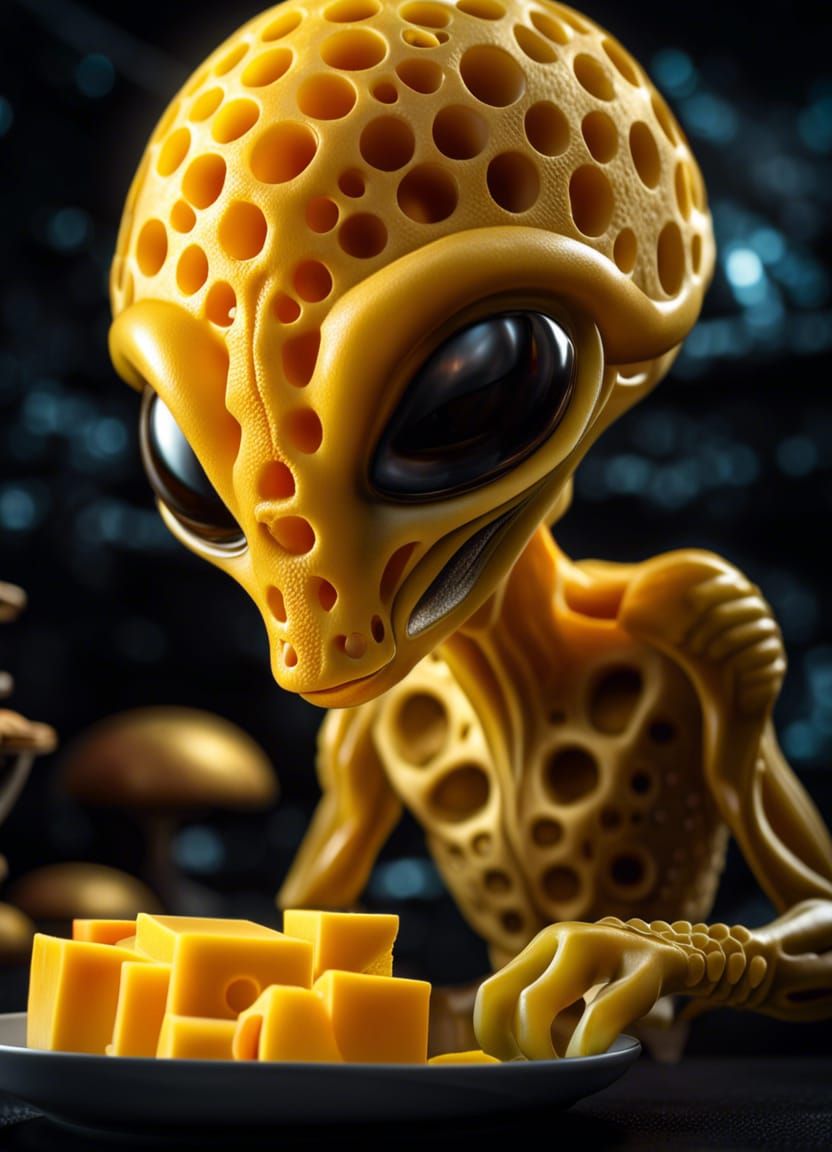 An alien made out of cheese - AI Generated Artwork - NightCafe Creator