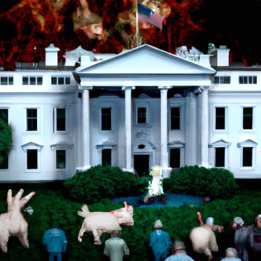 Zombie Raid On The Whitehouse - AI Generated Artwork - NightCafe Creator