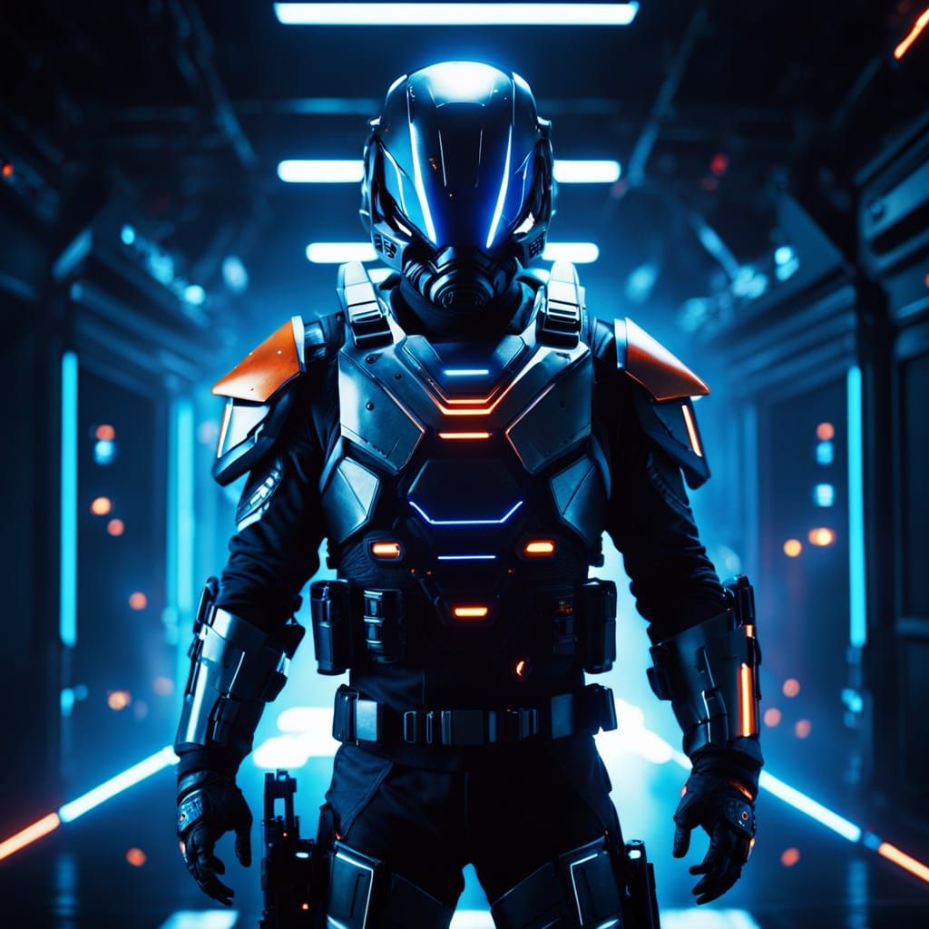 Futuristic Soldier with Jetpack in Cinematic Style - AI Art