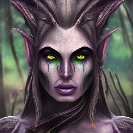 female dark elf in swamp forest - AI Generated Artwork - NightCafe Creator