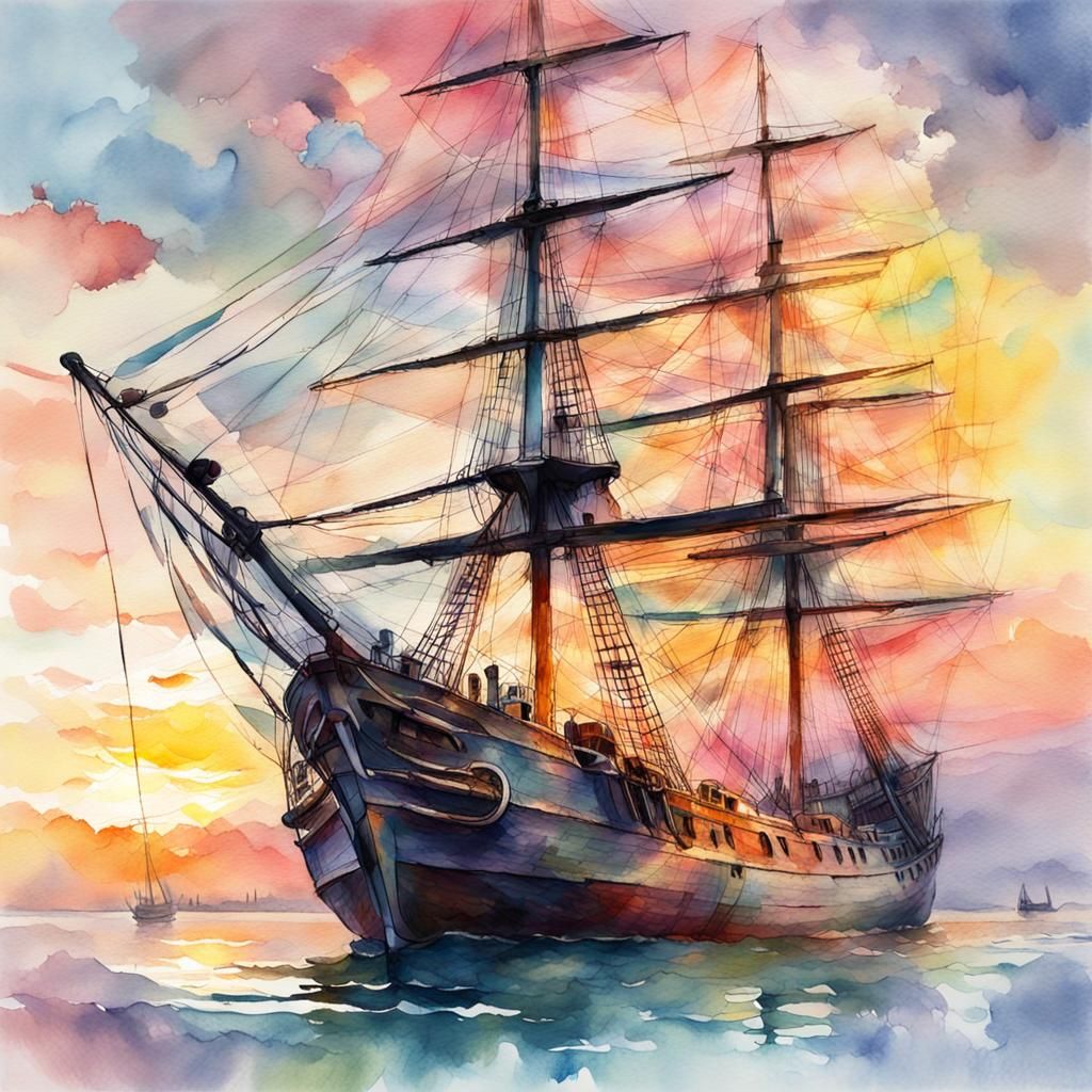 Sailing ship. - AI Generated Artwork - NightCafe Creator
