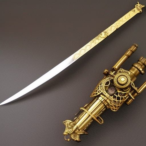 Clockwork sword - AI Generated Artwork - NightCafe Creator