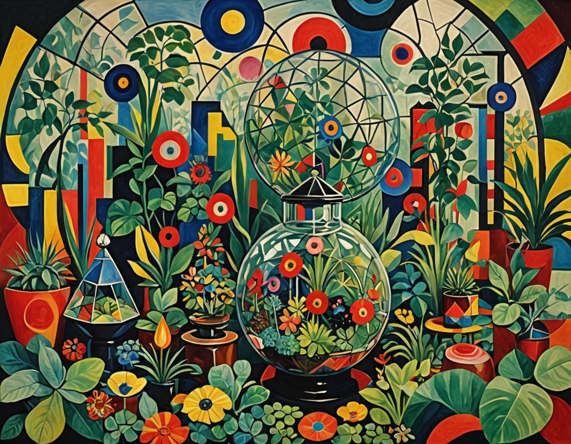 Realistic tremendous epic terrarium by Sonia Delaunay - AI Generated ...