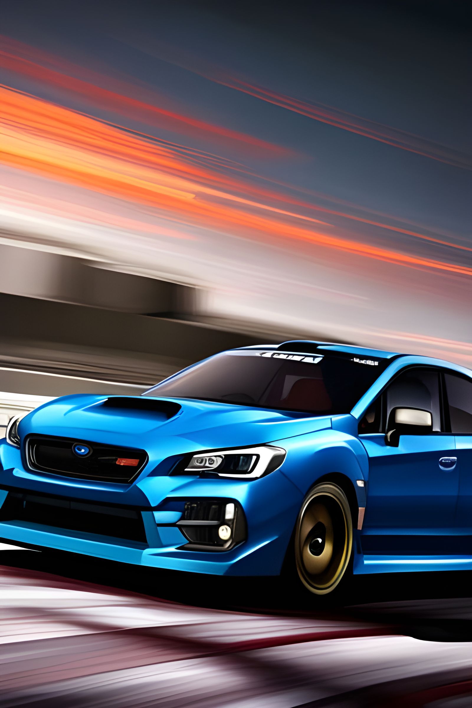 Subaru Racing at a speedway - AI Generated Artwork - NightCafe Creator