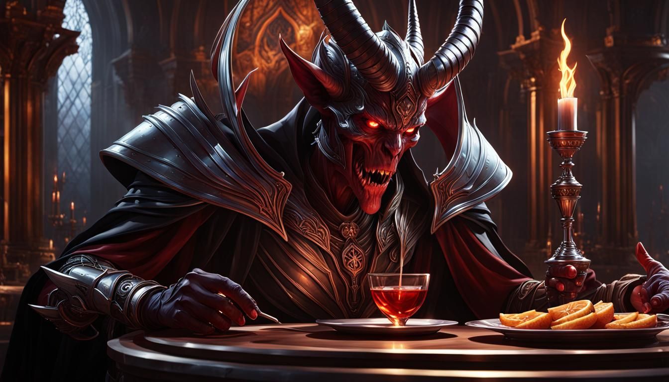 The soul of a demon drinking into a stupor at a banquet of illusions ...