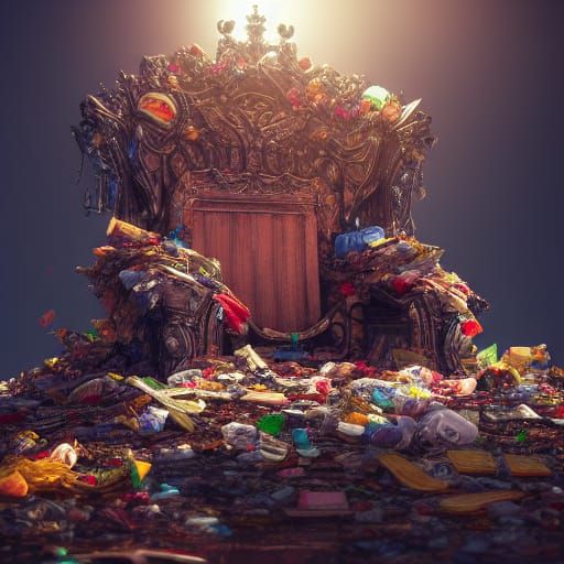 The Garbage Throne - AI Generated Artwork - NightCafe Creator