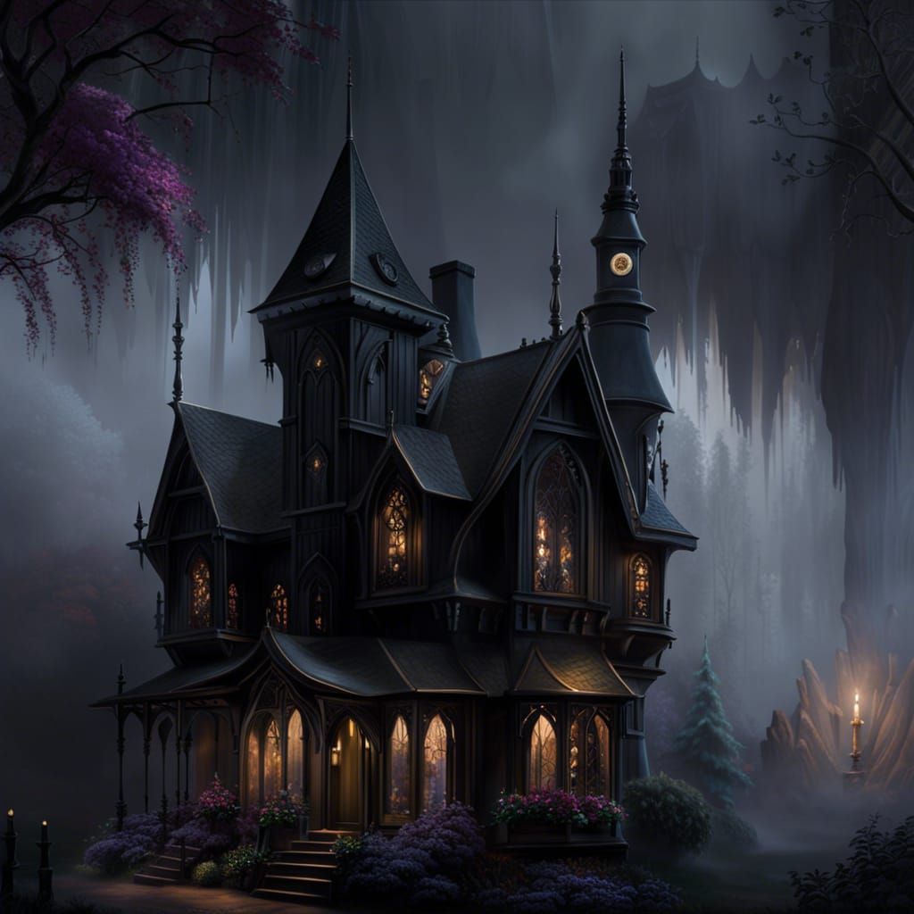 Gothic house painted black& gothic vibes& victorian vibes& beautiful ...