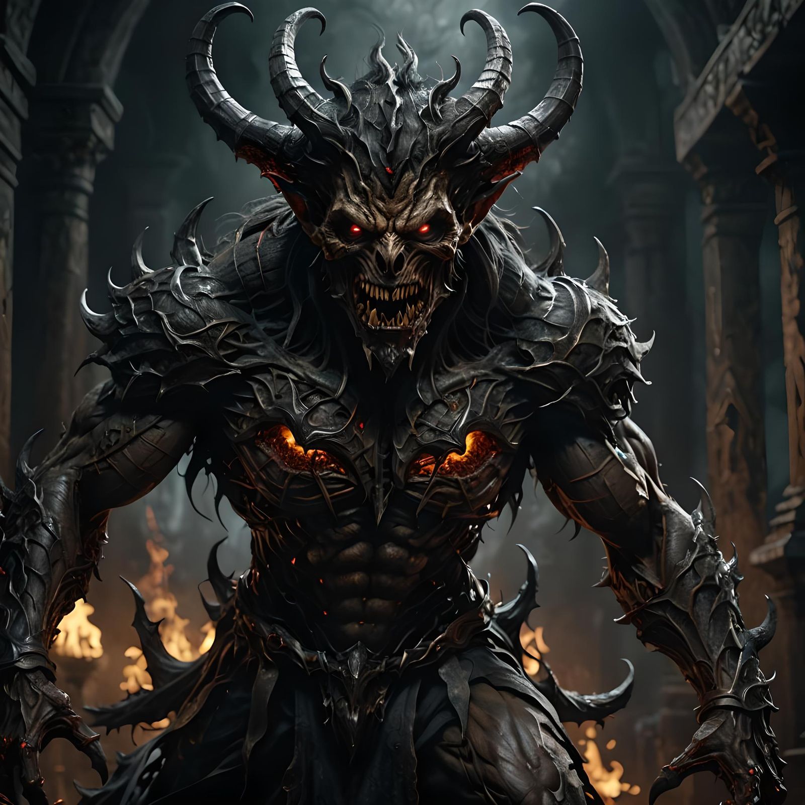 Terrifying image of an Demonic Entity, standing character, Scary ...