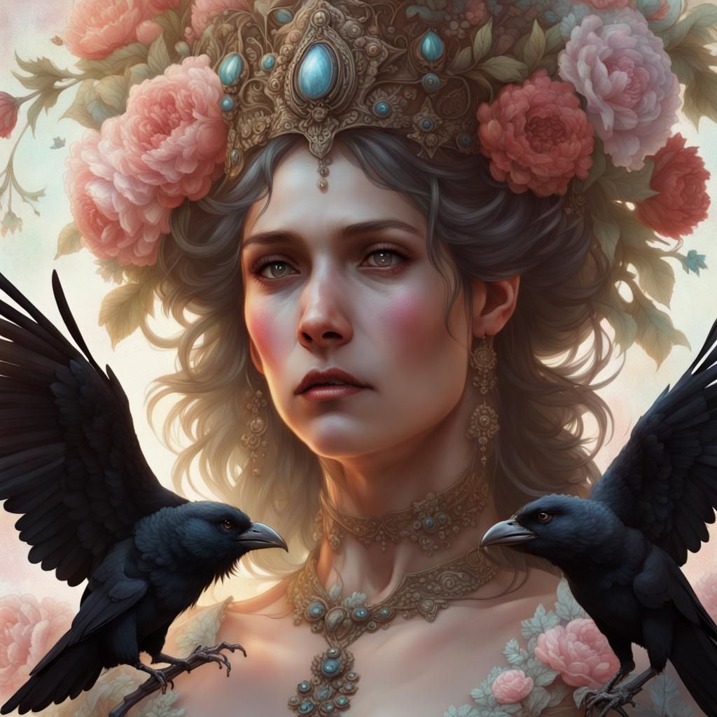 VINTAGE CROW QUEEN 9 - AI Generated Artwork - NightCafe Creator