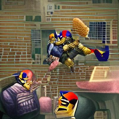 Captain Falcon beating up Judge Dredd - AI Generated Artwork ...