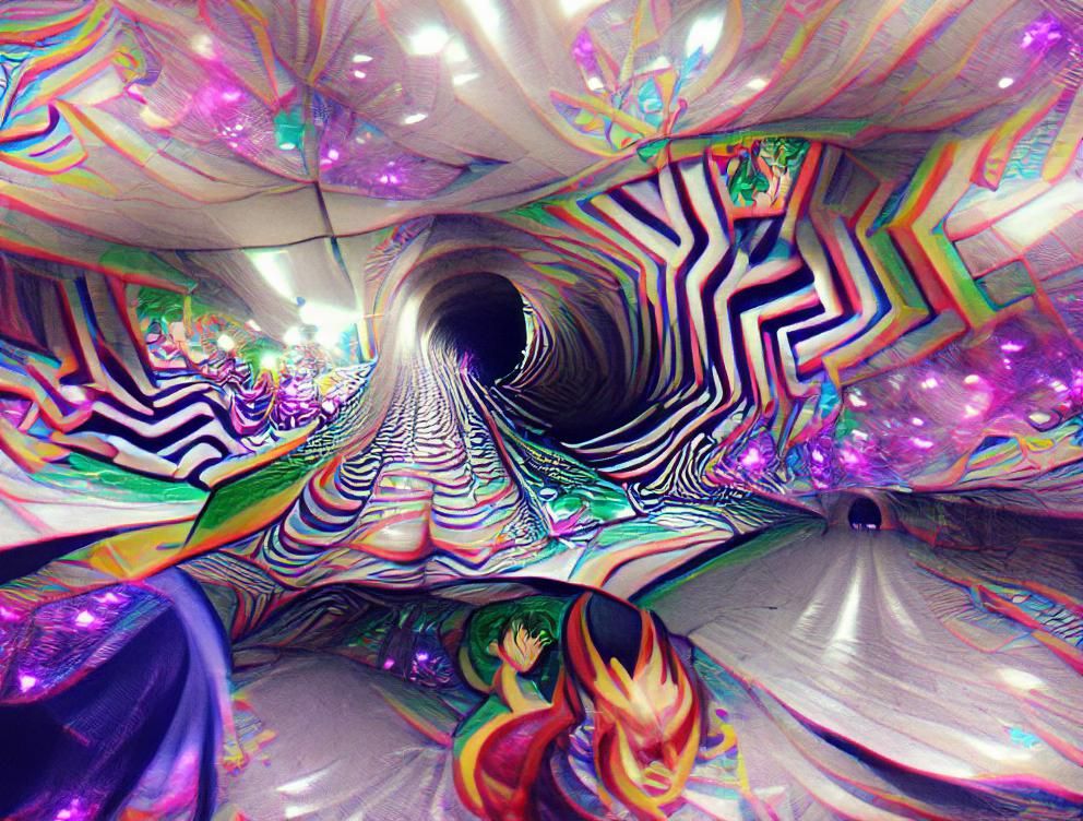 Psychedelic Interdimensional Tunnel - AI Generated Artwork - NightCafe Creator