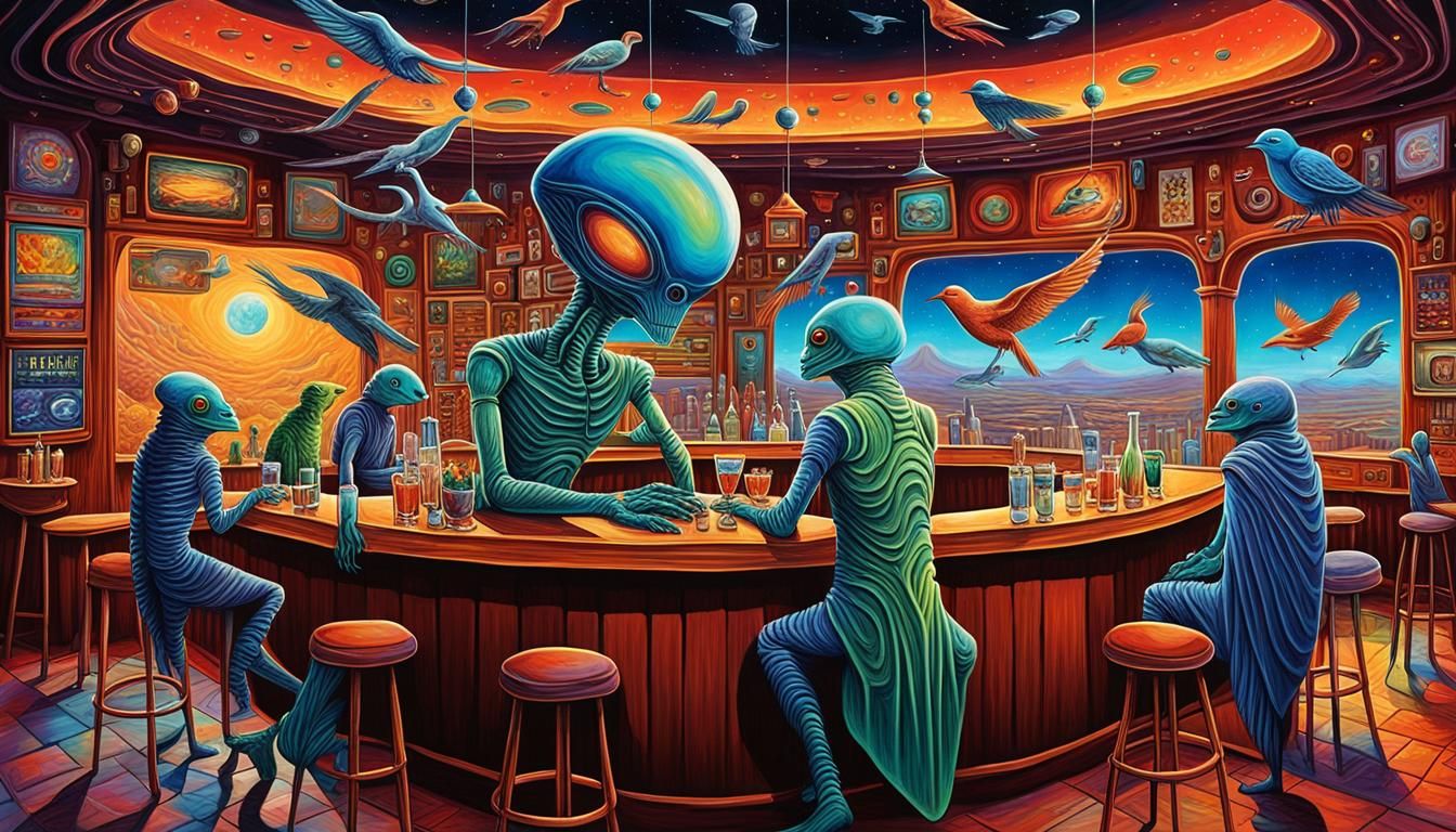 Interstellar bar - AI Generated Artwork - NightCafe Creator