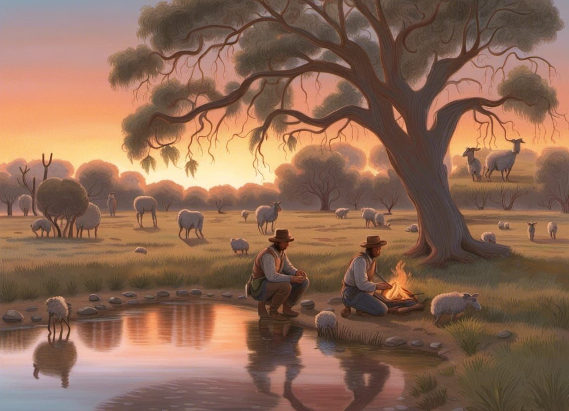 Waltzing Matilda: Aussie Folk Song Setting - AI Generated Artwork ...