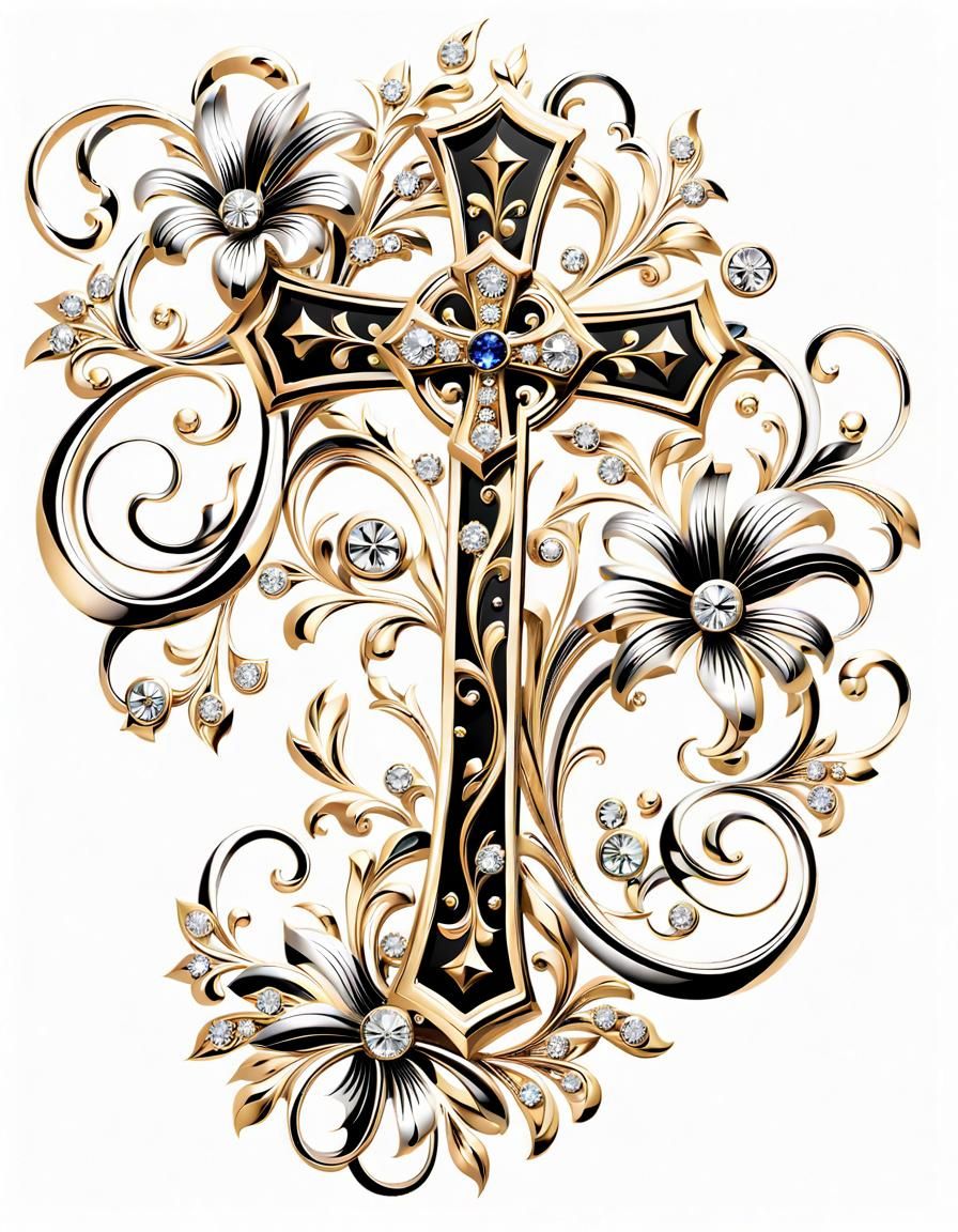 masterpiece gorgeous beautiful exceptional gold Christian cross with ...