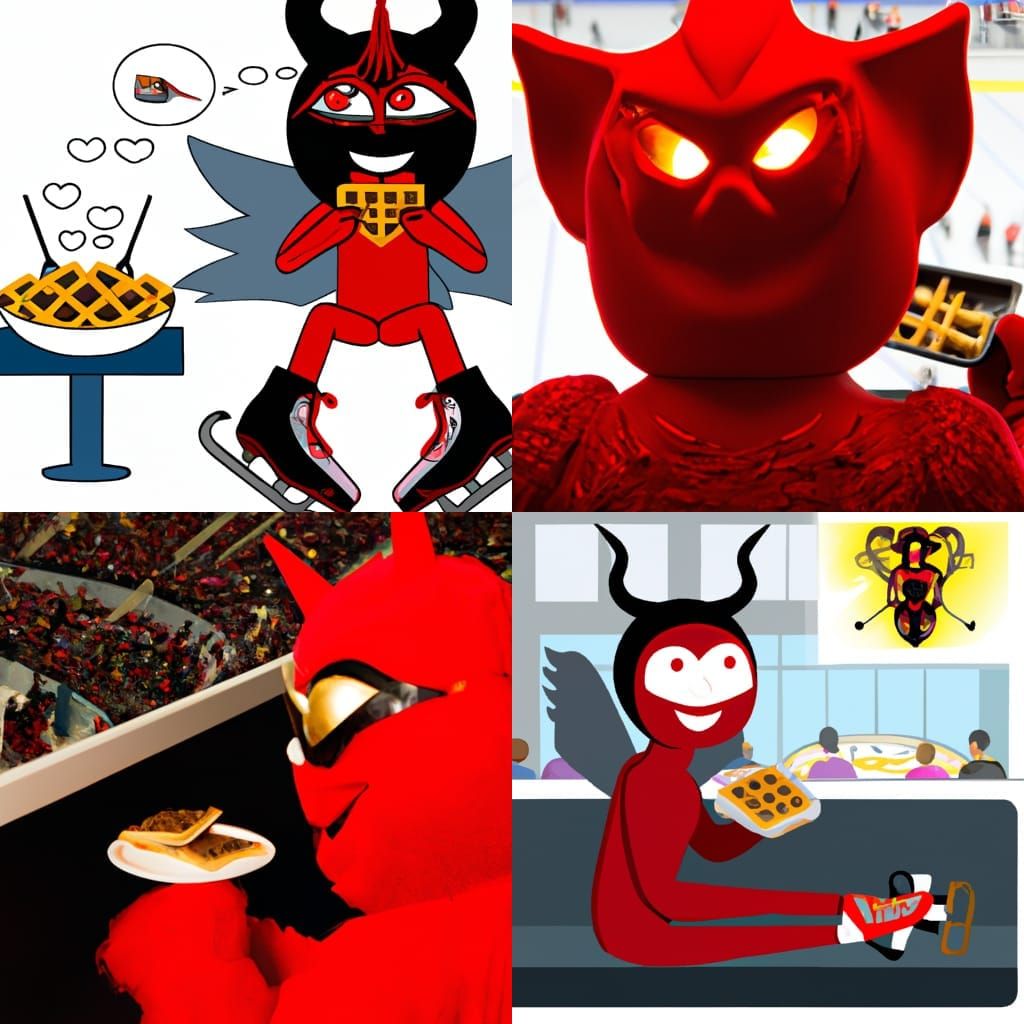 The devil eating waffles while watching Olympic figure skating - AI ...