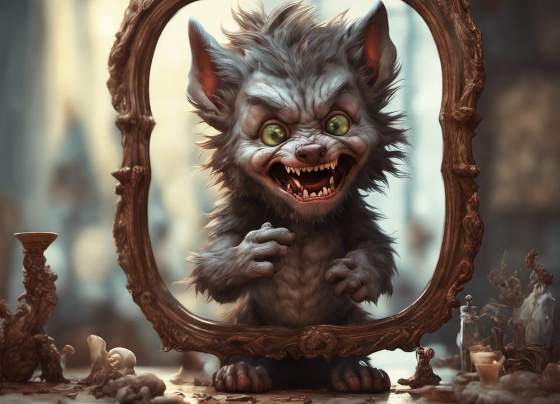 Chibi werewolf, Curtis, practicing his growl - AI Generated Artwork ...