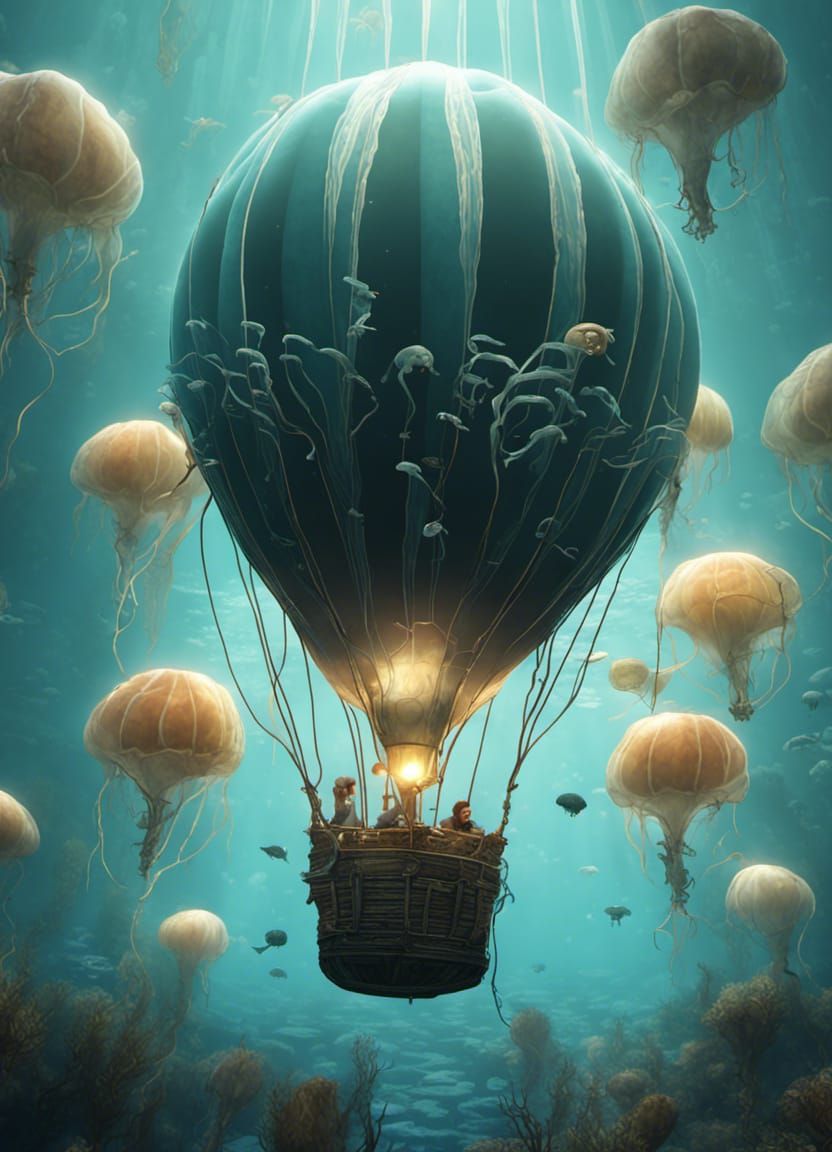 Jellyfish Balloon - AI Generated Artwork - NightCafe Creator