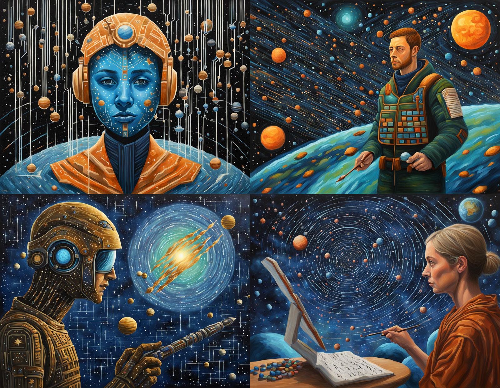 Binary Code Dream of Sagittarius space librarian. painting riley Hughes ...