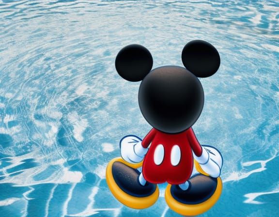 Mickey Mouse by a swimming pool - AI Generated Artwork - NightCafe Creator