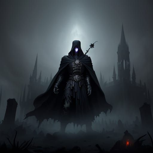 A necromancer with his army - Dark Fantasy Necromancer Comma...