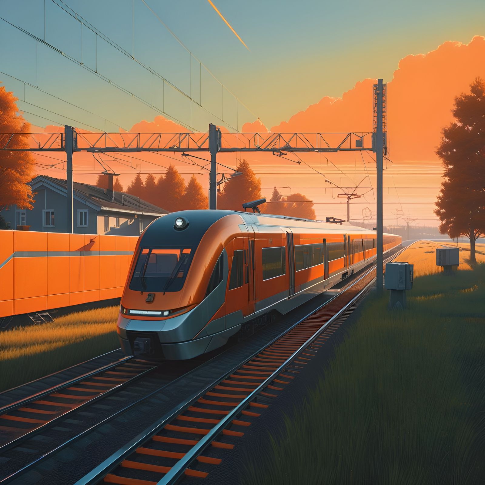 Commuter train - AI Generated Artwork - NightCafe Creator