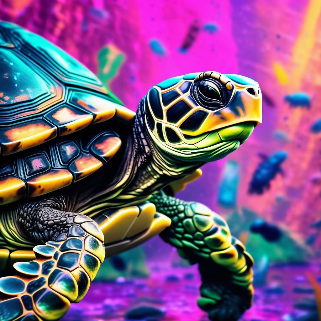 Alien turtles Hyperrealistic, splash art, concept art, mid shot ...