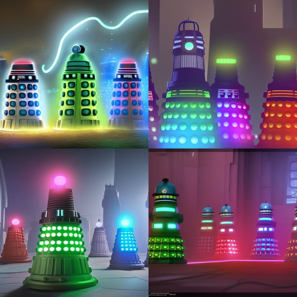 Neon Lighting of the Daleks #Daleks #drwho - AI Generated Artwork ...