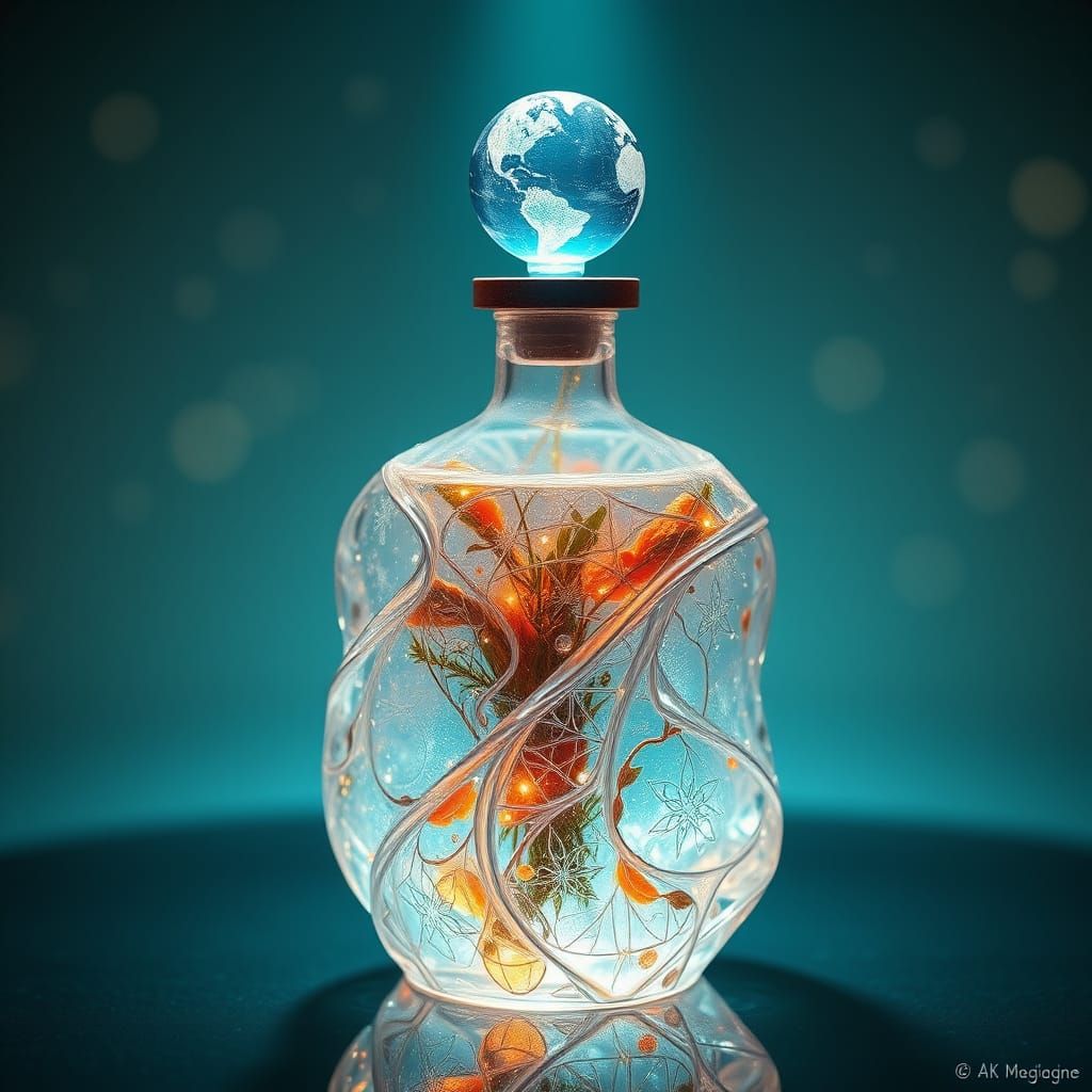 Ethereal Crystal Waterfall Potion in Whimsical Sur... - AI Art