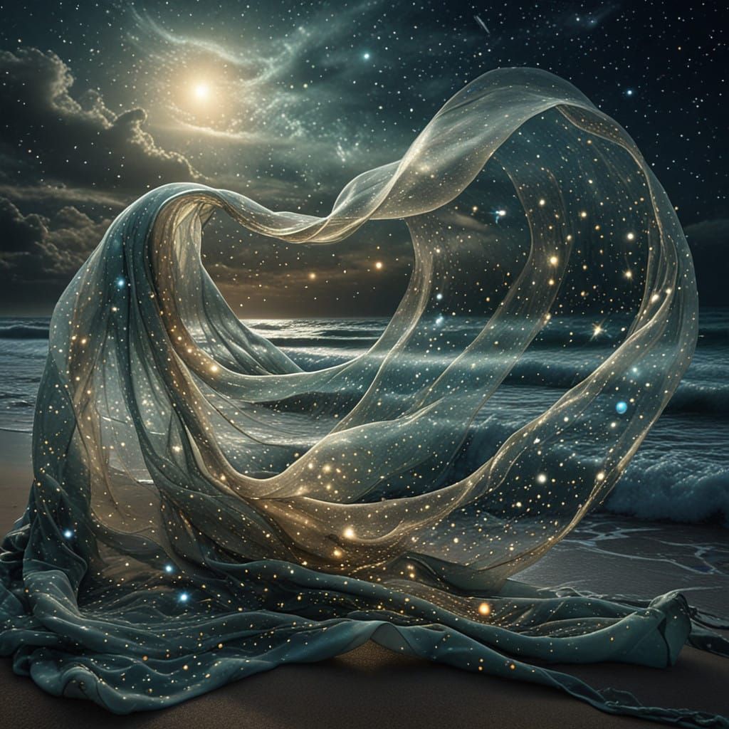 Flowing - Ethereal Beach Nebula Transforms into Fantasy Scar...