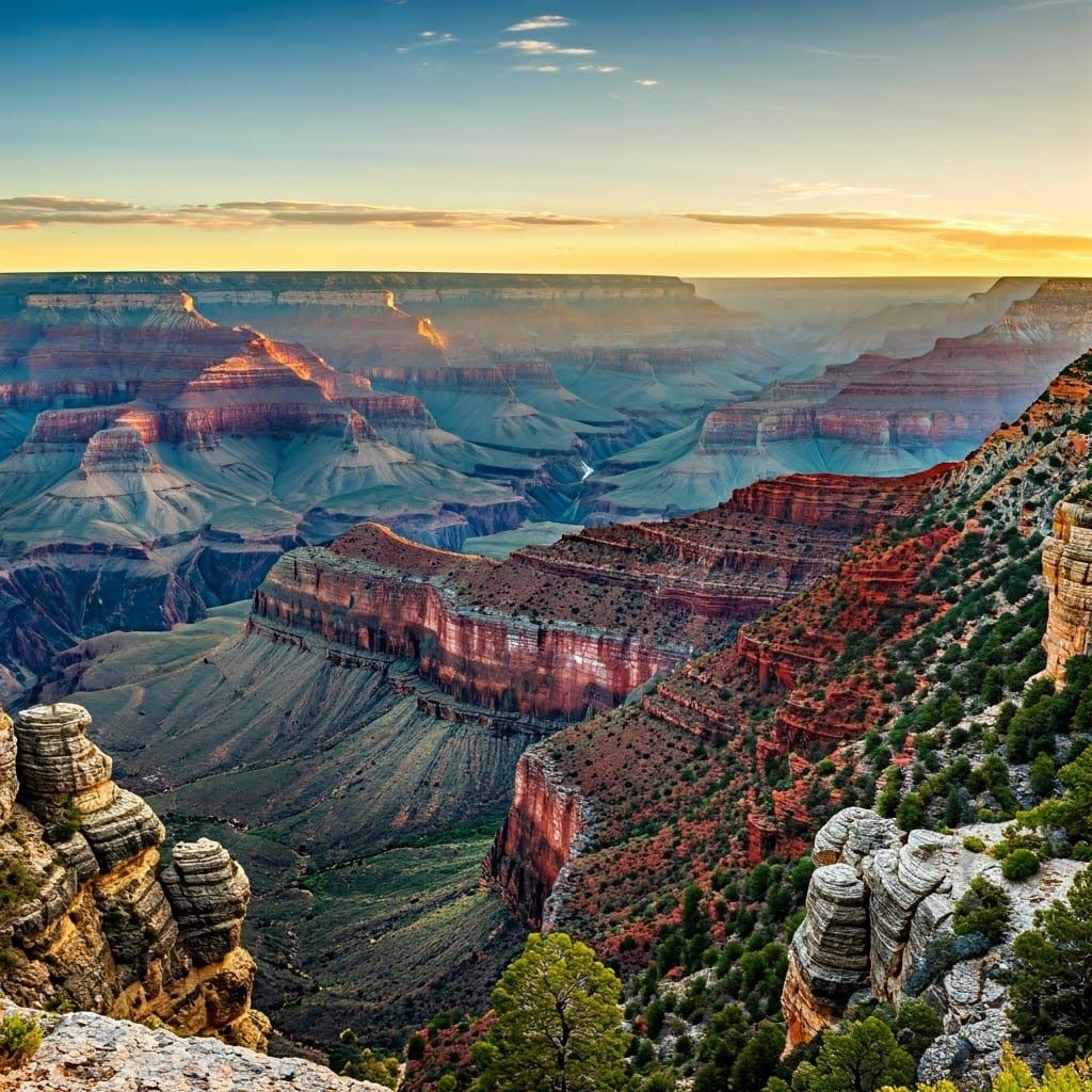 A view of the Grand Canyon looking from from the lookout studio on the ...