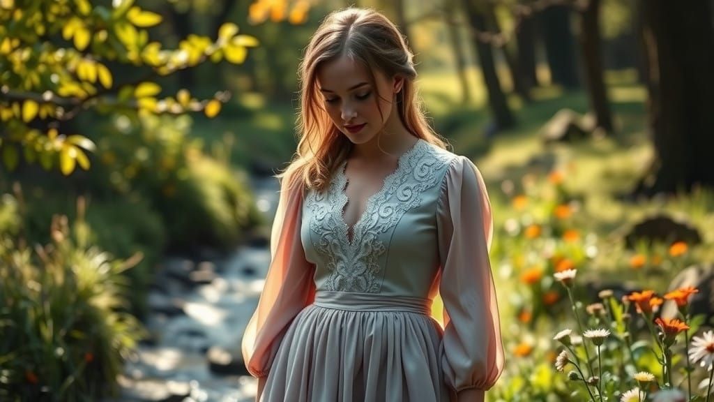 Amy March - Ethereal Amy March in a Pre-Raphaelite Forest