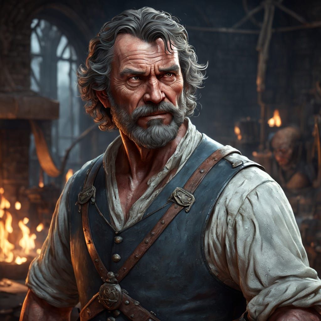 Regency Blacksmith Portrait in Dynamic Lighting - AI Art