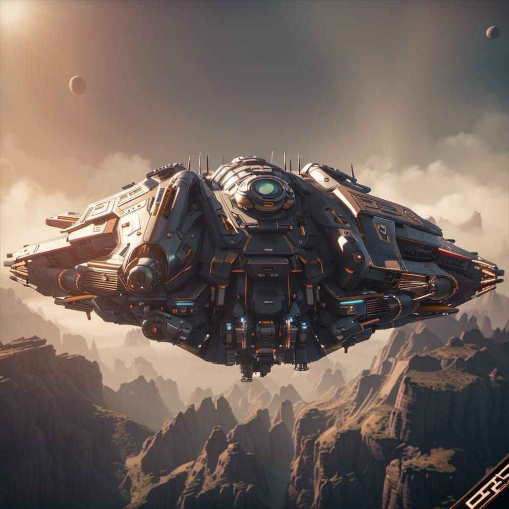 Pariah class spec ops dropship. - AI Generated Artwork - NightCafe Creator
