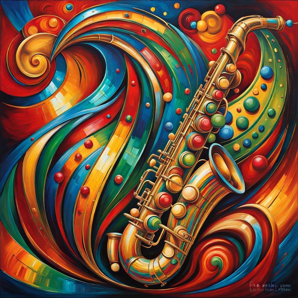 Abstract Saxophone - AI Generated Artwork - NightCafe Creator