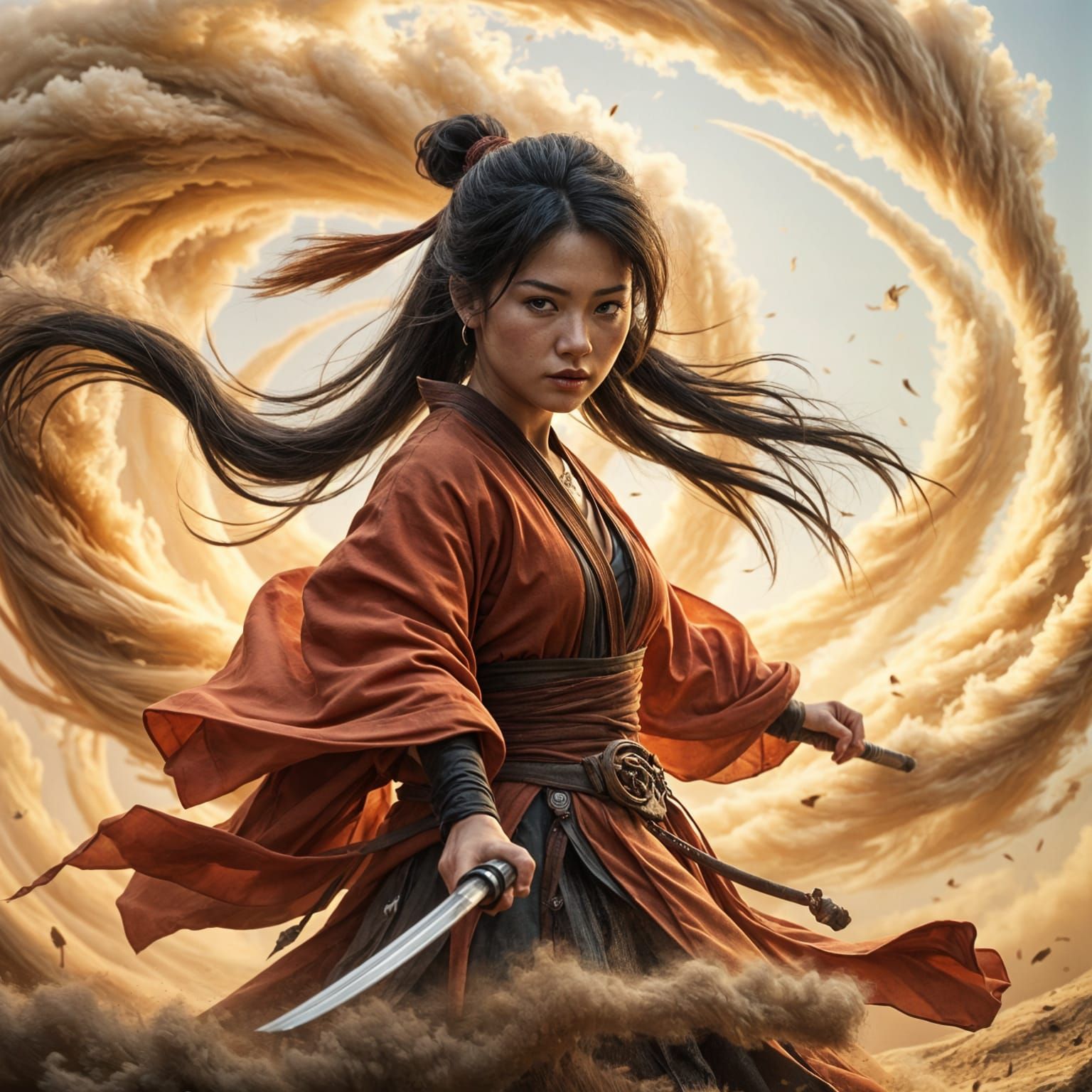 Lady With A Blade - Hyper-Realistic Samurai Goddess in Turbu...