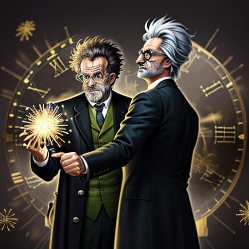 Time Traveling Mad Scientist Rewrites History at N... - AI Art