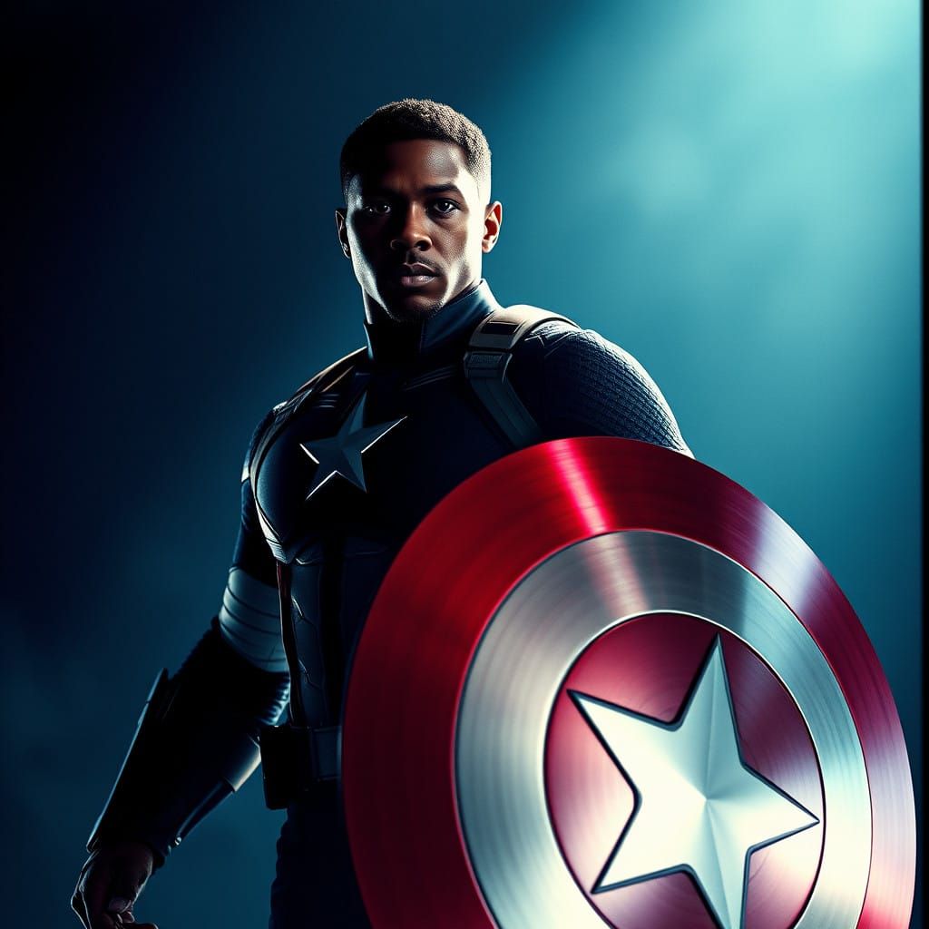 Michael B Jordan as Star-Spangled Hero in Cinemati... - AI Art