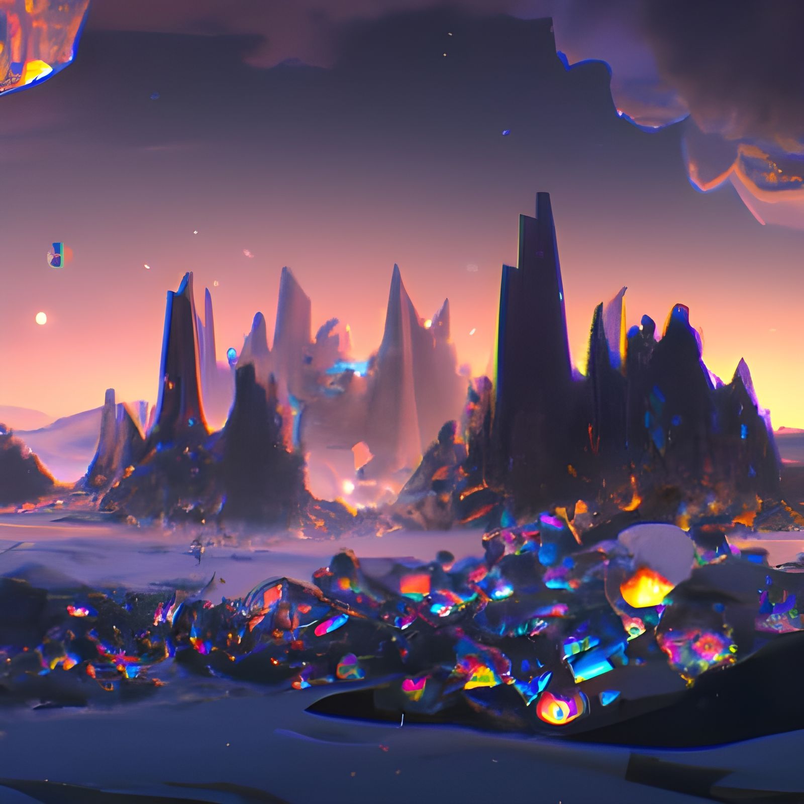crystal night sky - AI Generated Artwork - NightCafe Creator