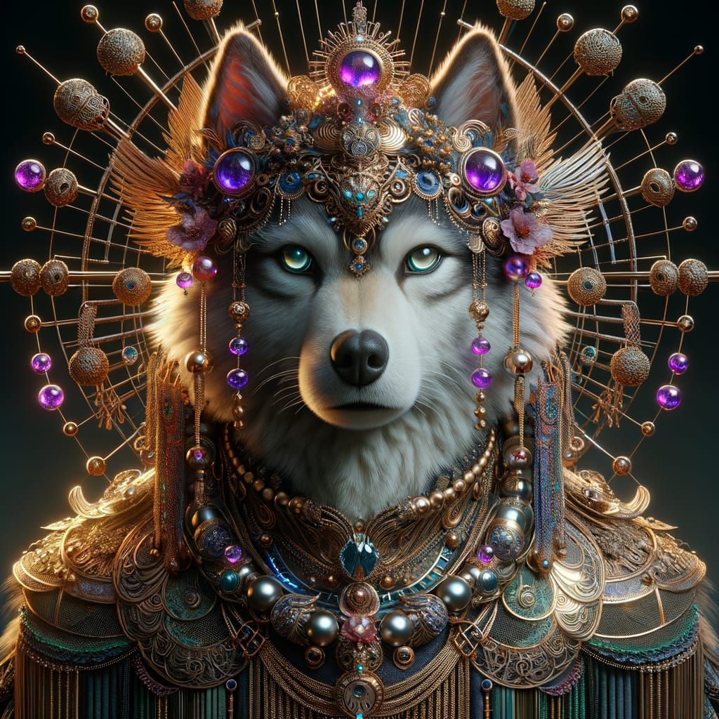 God of Dogs - Hyperrealistic Canine in Futuristic Attire