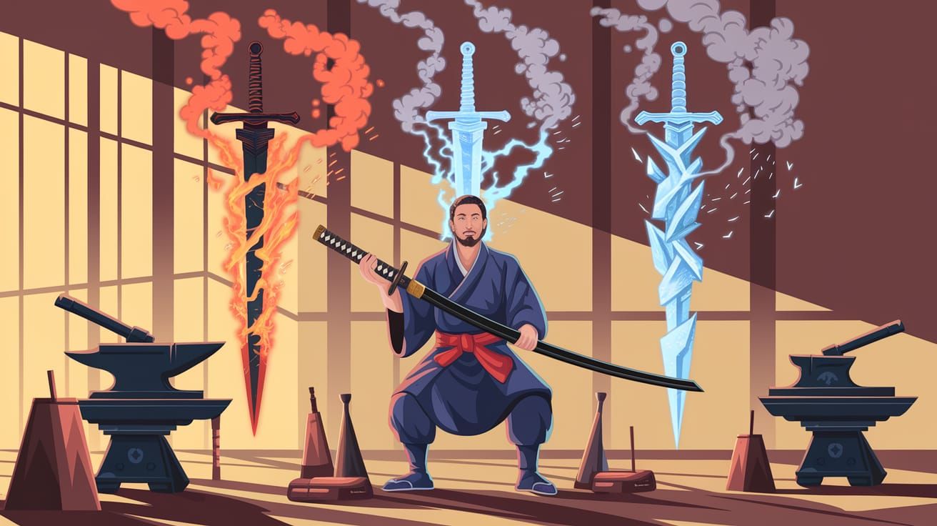 Japanese Swordsmith Master Craftsmanship in Tradit... - AI Art