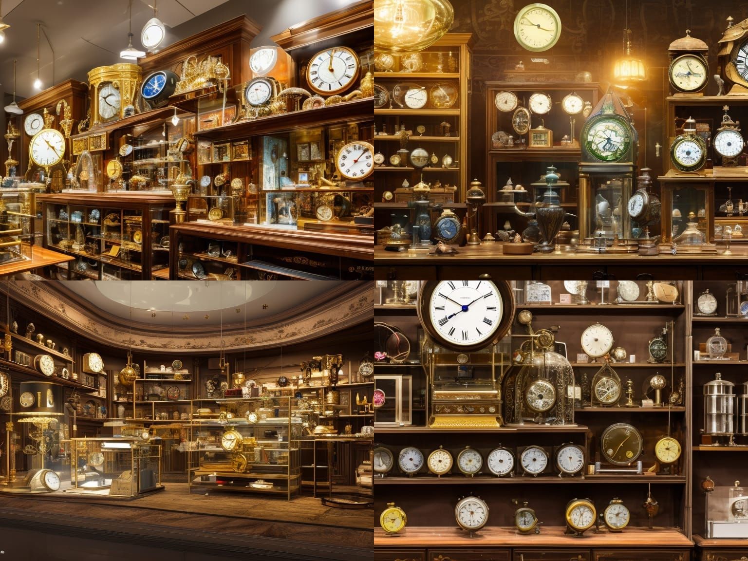 Interior Close-up of shop counter that sells clocks and watches ...