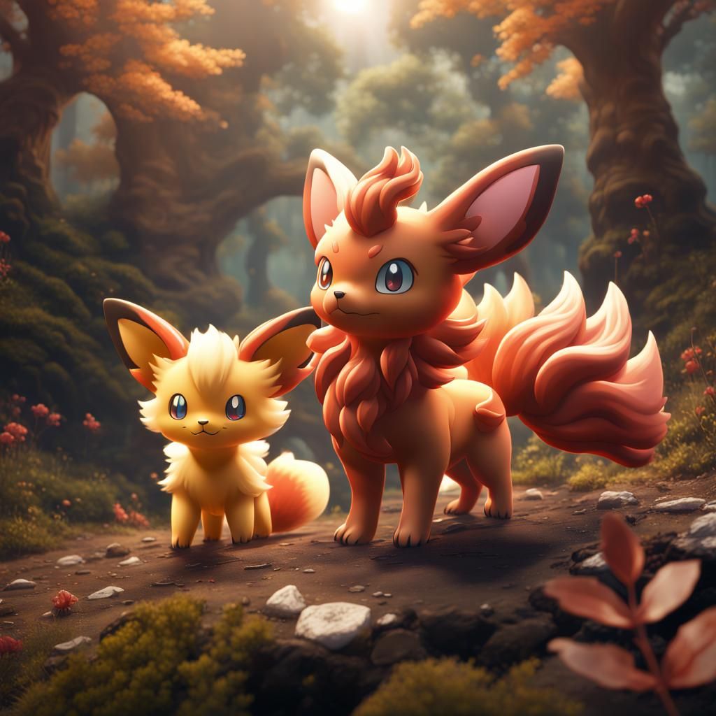Pokemon, Vulpix and Fennekin - AI Generated Artwork - NightCafe Creator
