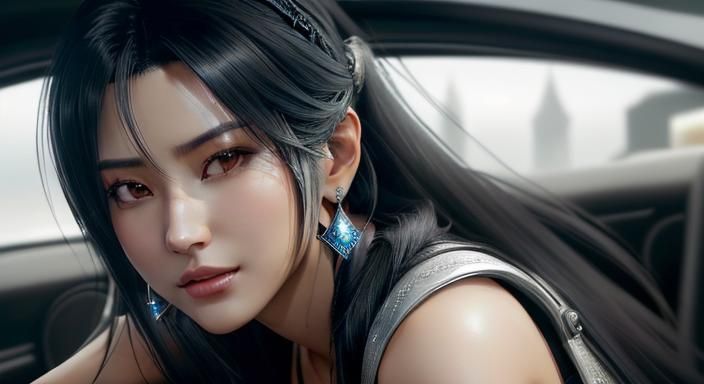Intricate and Detailed (front close-up portrait) of beautiful Rinoa ...