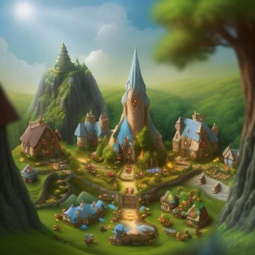 fairy village of dwarfs - AI Generated Artwork - NightCafe Creator
