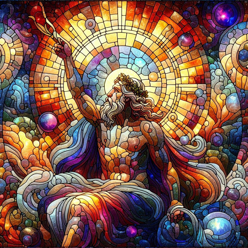 Stained glass - greek god - AI Generated Artwork - NightCafe Creator