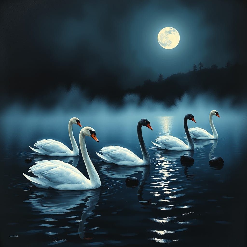 Swans @ Night - Swans @ Night