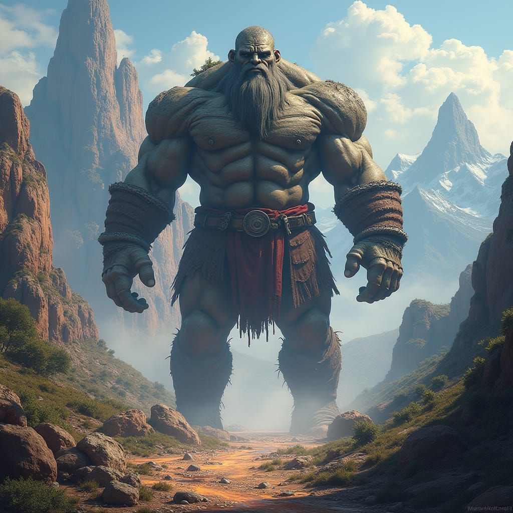 Goliath: A Colossal Warrior Radiates Terror in Anc... - AI Art