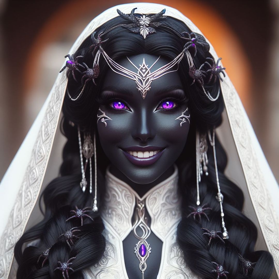 Drow Lady of Spiders, High Priestess to Lolth - AI Generated Artwork ...