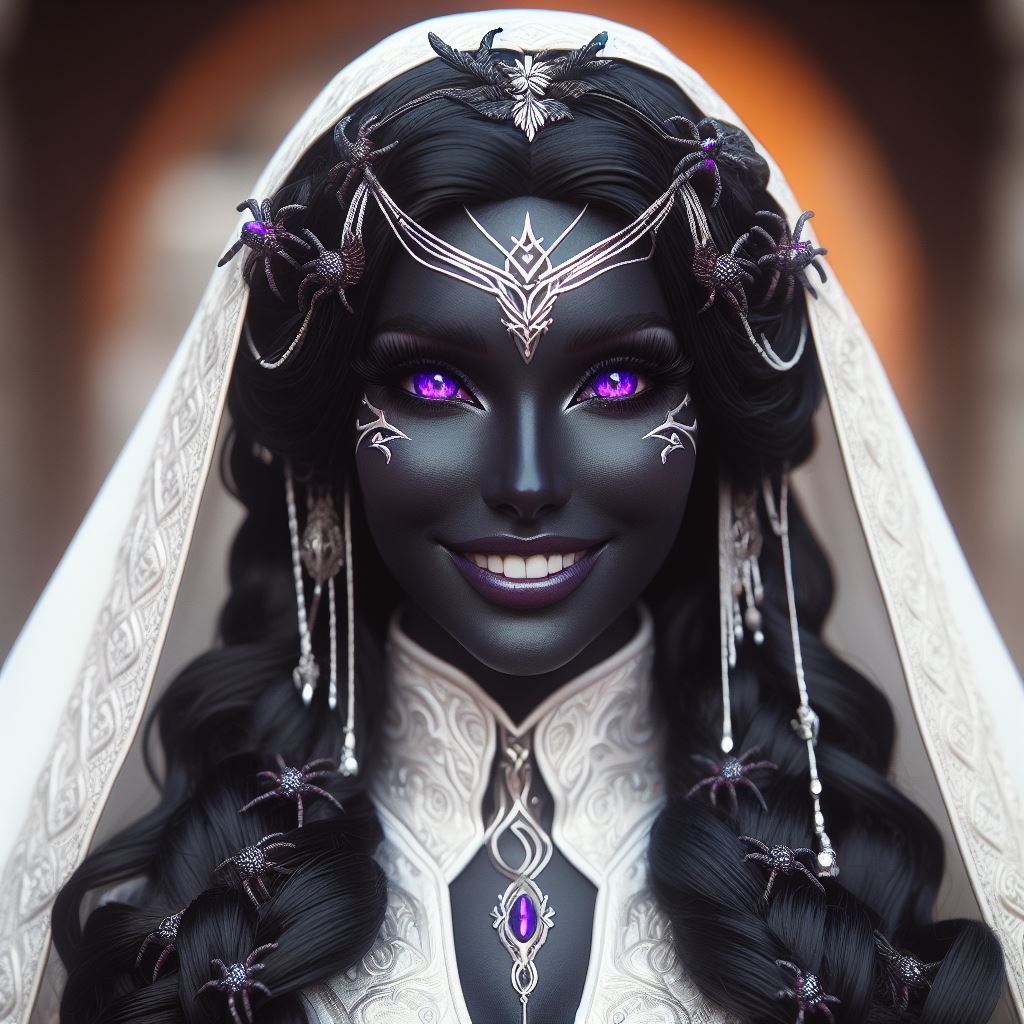Drow Lady of Spiders, High Priestess to Lolth - AI Generated Artwork ...